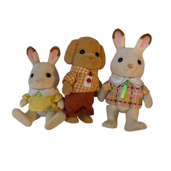 calico | Toys | Calico Critters Hopscotch Rabbits And Dog Figure Lil ...